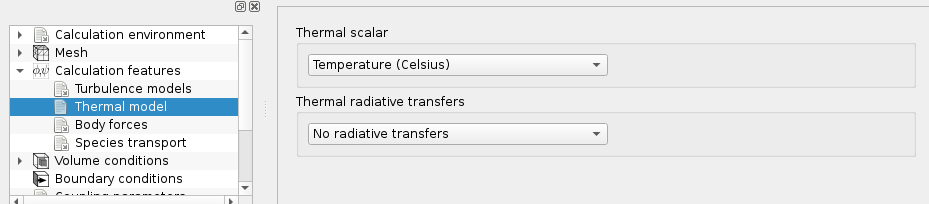 code_saturne: Setup of the main parameters