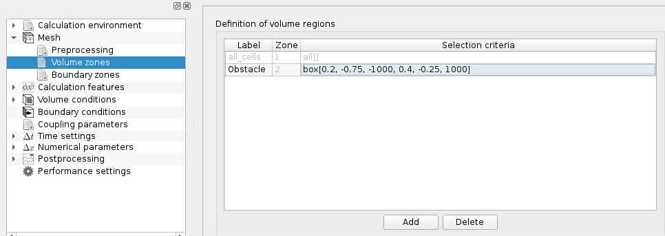 code_saturne: Setup of the main parameters